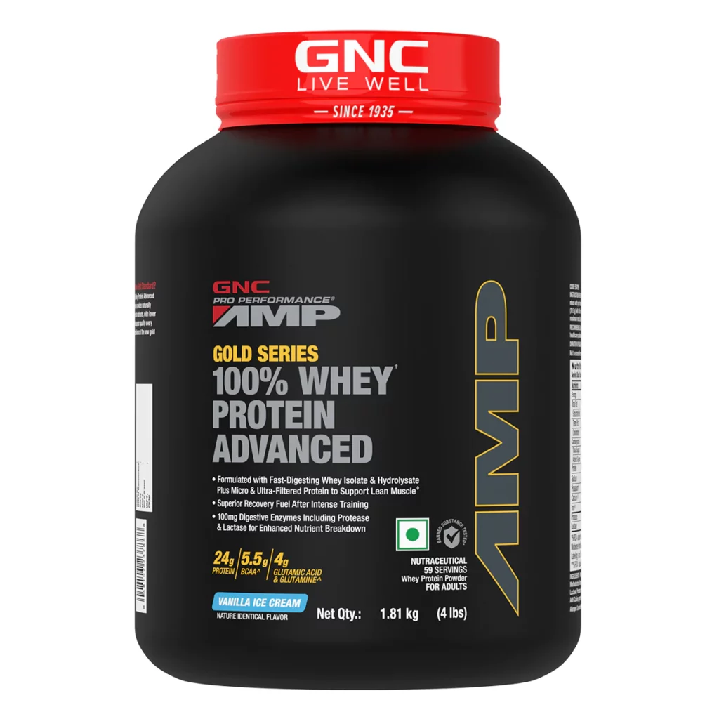 GNC | Amp Gold Series | 100% Whey Protein Advanced | 4 lbs/ 1.8 Kg ...